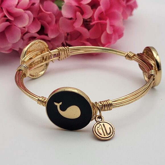 Marley Lilly | Jewelry | Ocean Whales Blue Enamel Wire Bangle Bracelet ...